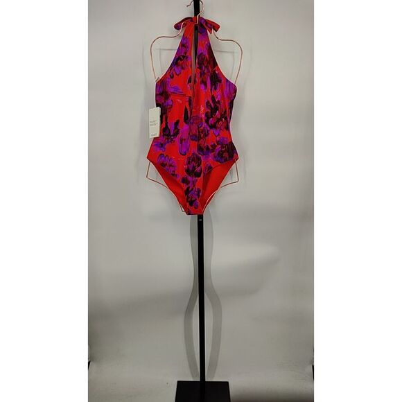 COS | Swim | Cos Womens Reversible Printed Plunge Swimsuit Orange ...